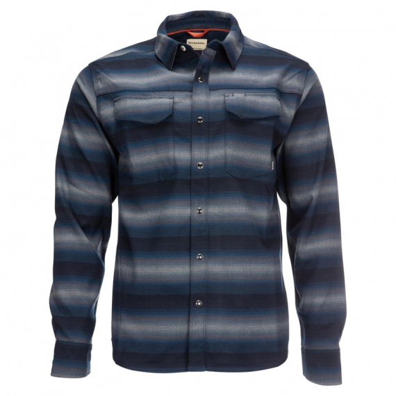 Simms Gallatin Flannel Shirt Atlantis Stripe S | Sportfishtackle.com