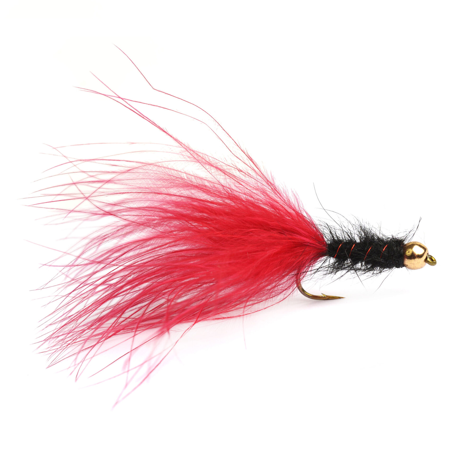Marabou Streamer Red/Black # 8 | Sportfishtackle.com