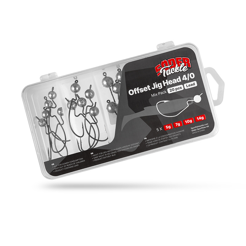 Söder Tackle Offset Jig Head Big Pack (20pcs) - 4/0 (5g, 7g, 10g, 14g ...